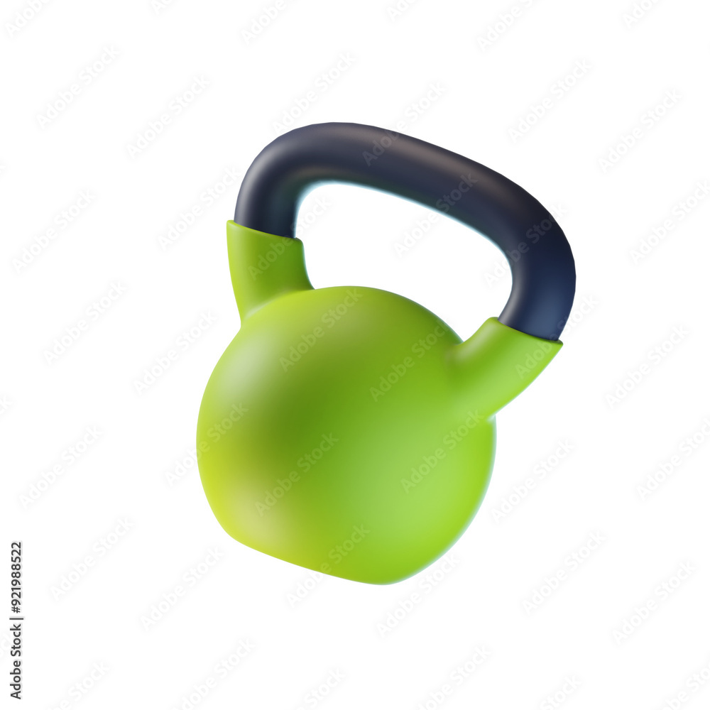 3D Illustration of a Green Kettlebell, Perfect for Strength Training ...