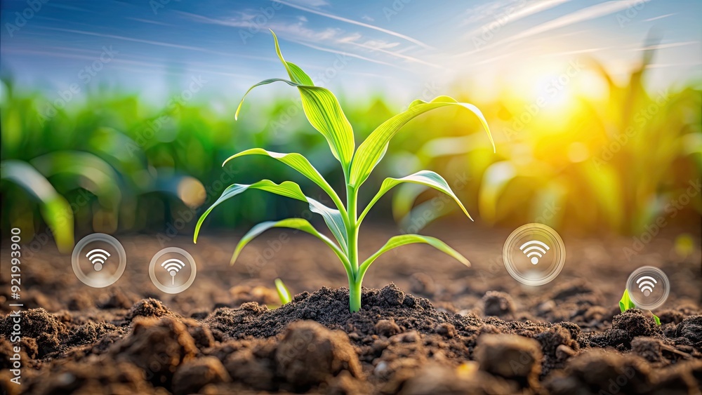 Corn seedling growing in a smart farm with IoT technology and ...