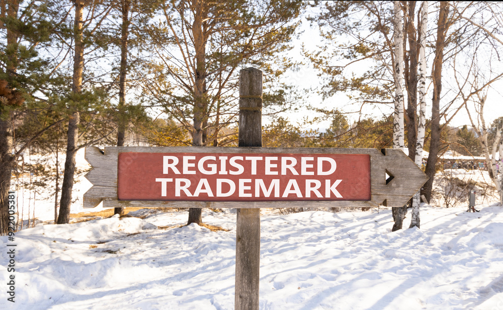 Registered trademark symbol. Concept word Registered trademark on ...