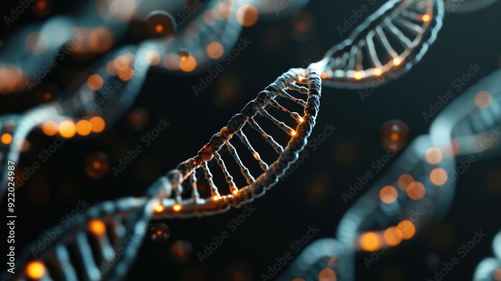 Illuminated Plant Cell Nucleus in 3D Model During DNA Replication on ...
