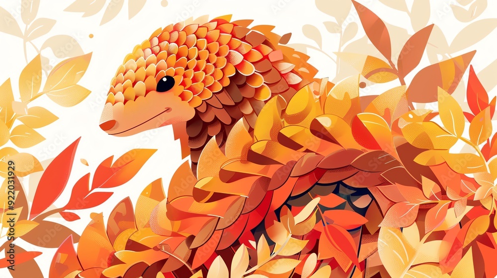 Create a vector illustration of a Chinese Pangolin A Chinese pangolin ...