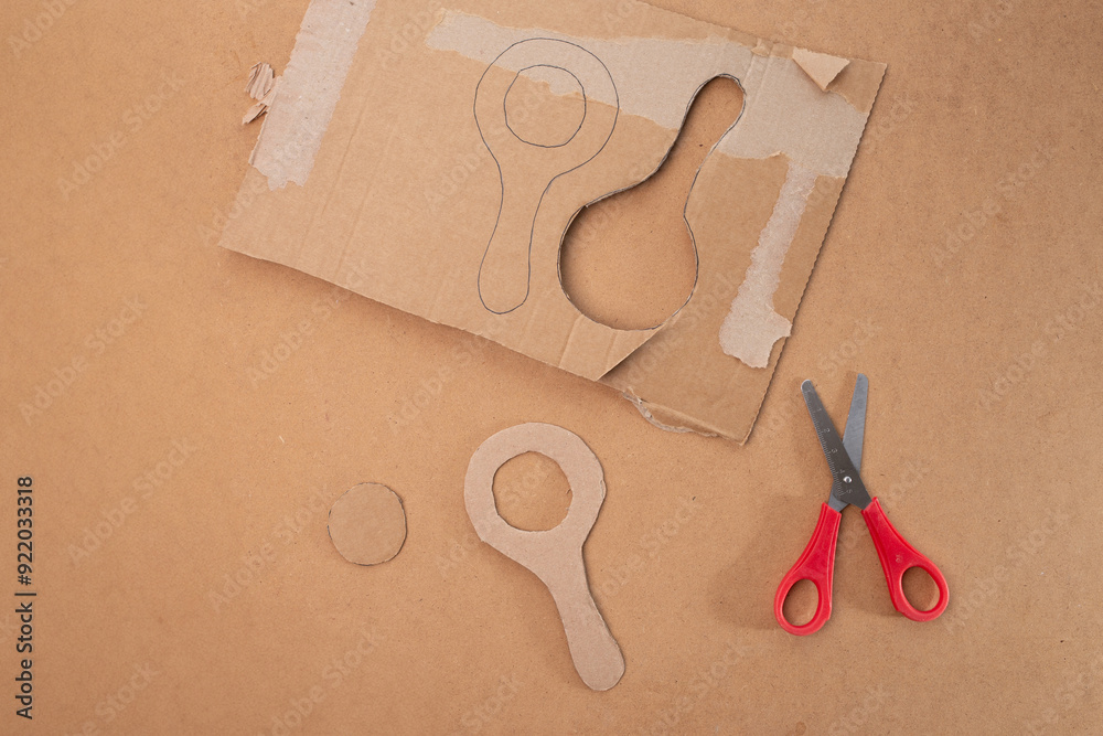 cut out a cardboard magnifying glass craft for kids play, handmade ...