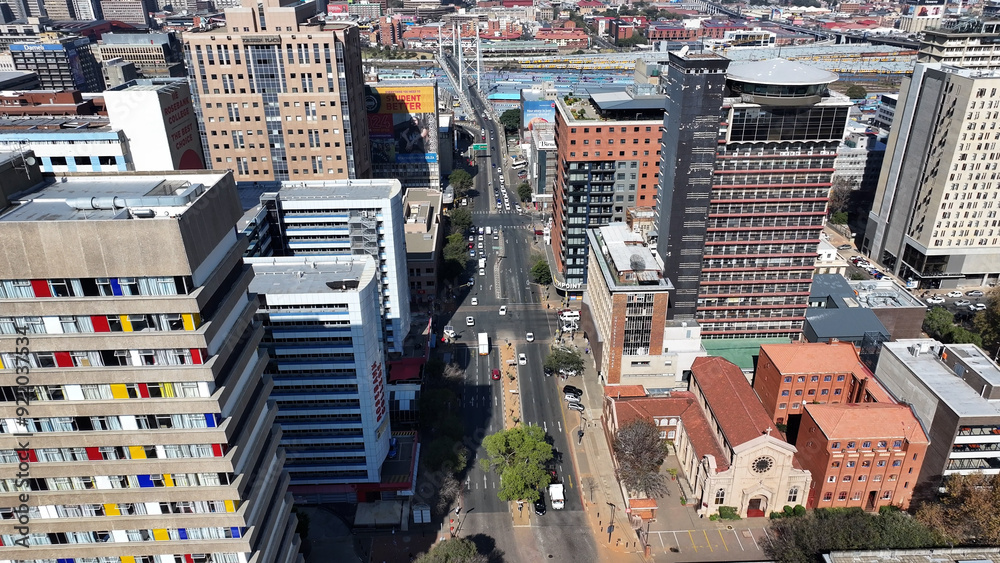 Johannesburg Skyline At Johannesburg In Gauteng South Africa. High Rise ...