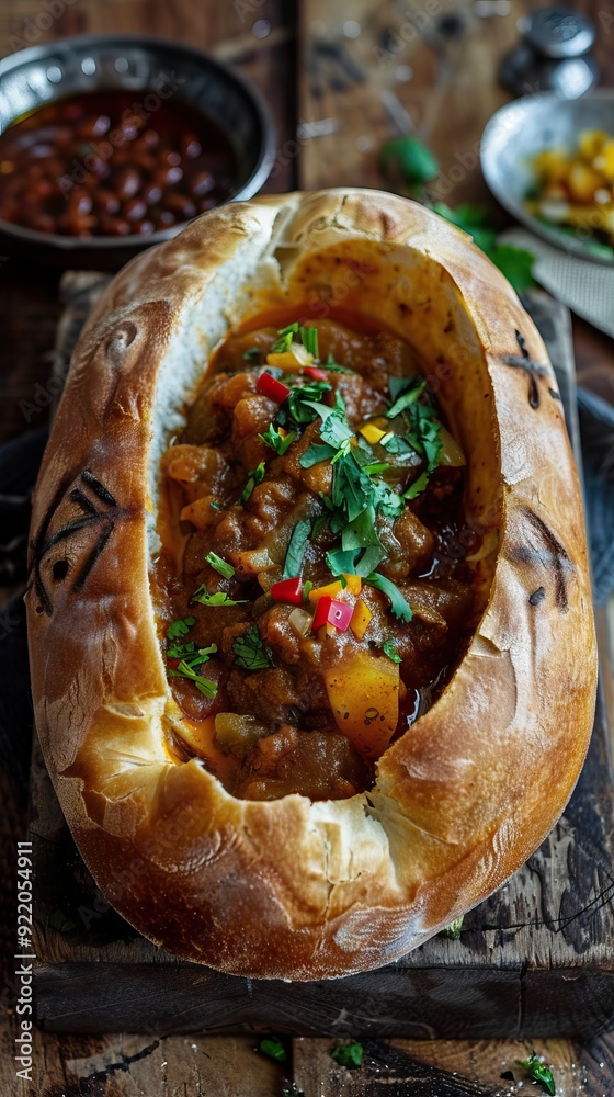 Bunny Chow - South African mutton curry served inside a hollow bread ...