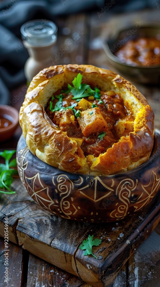 Bunny Chow - South African mutton curry served inside a hollow bread ...