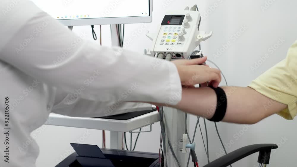 Electromyography for testing patient nerve activity. A modern medical ...