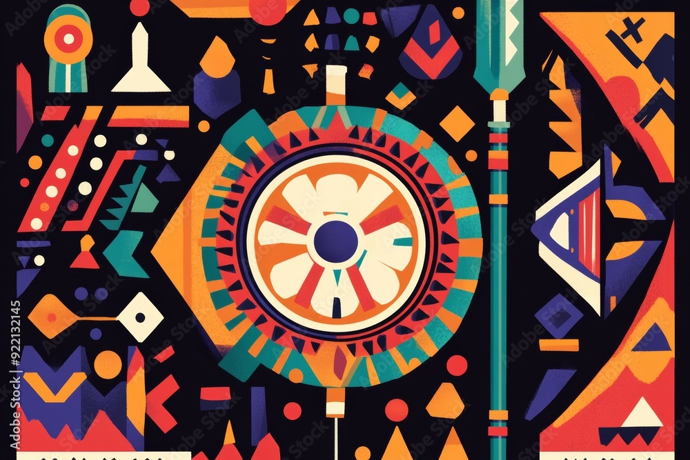 Flat illustration of a Somhlolo Day greeting card, featuring ...
