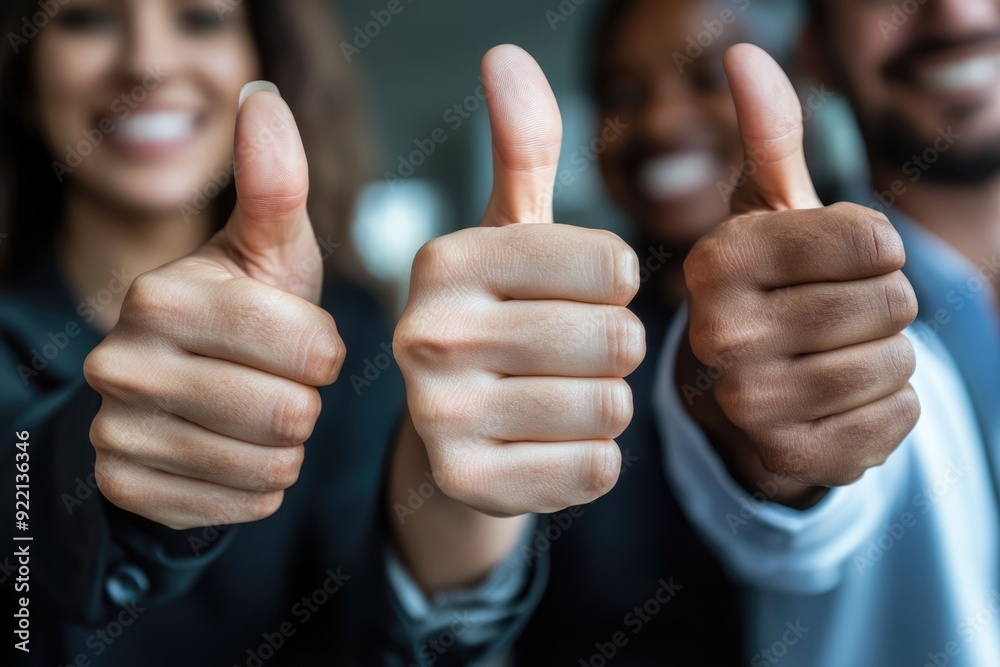 Building Emoji. Thumbs Up for Success in Business Teamwork and ...