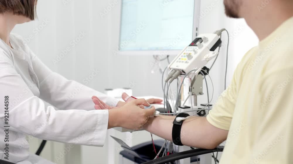 Electromyography for testing patient nerve activity. A modern medical ...