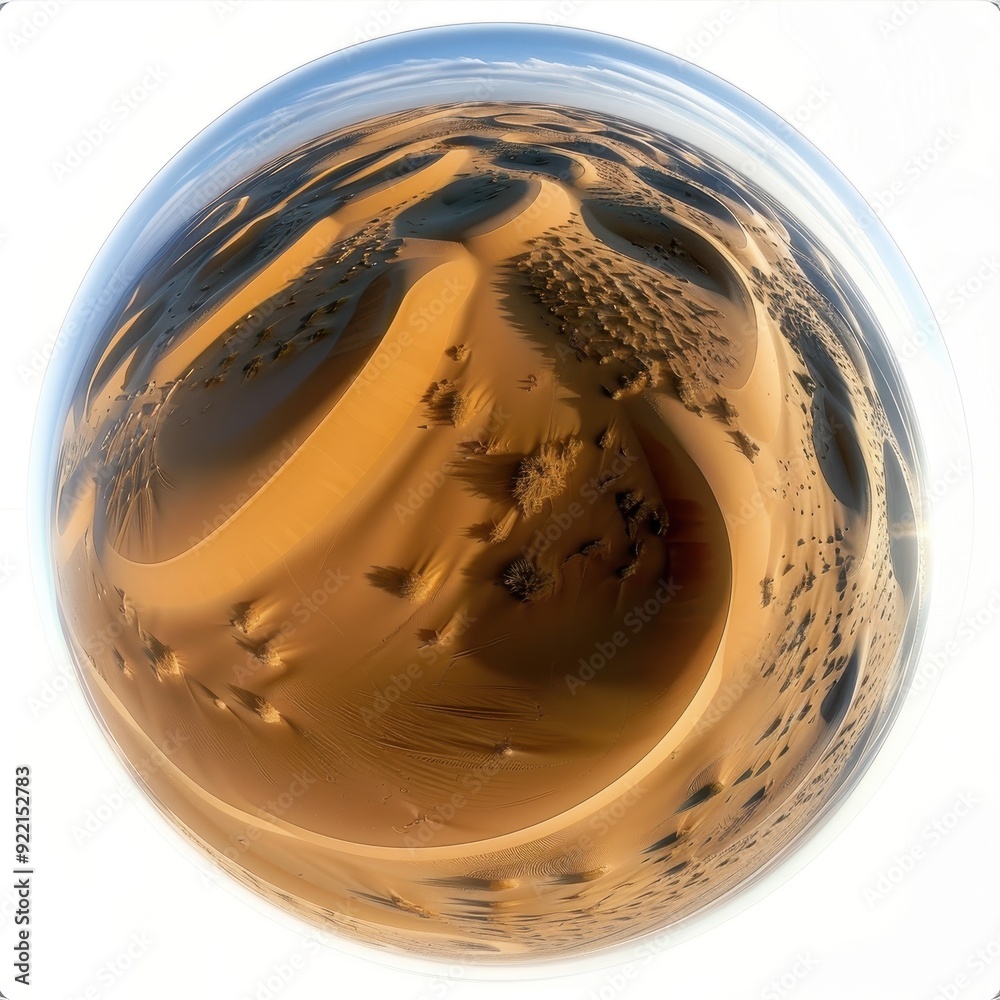 Immersive Spherical Panoramic View of Sahara Desert Sand Dunes in ...