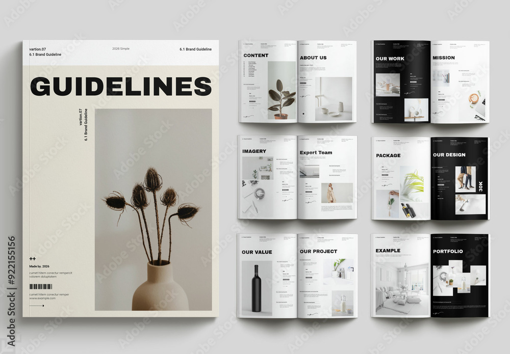 Minimal Brand Guidelines Layout Stock Template | Adobe Stock