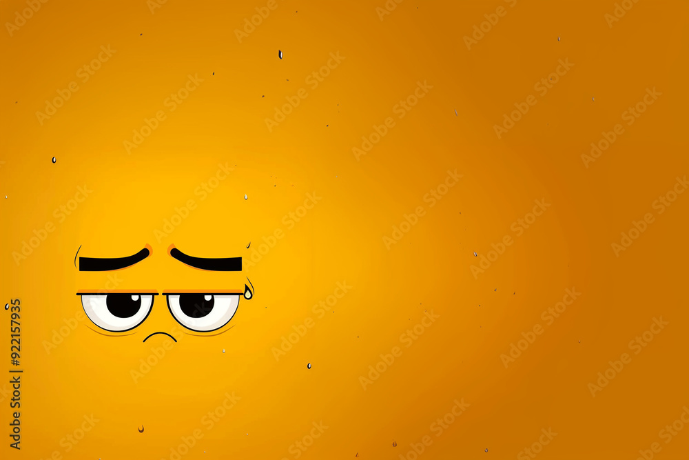 visage expressif et triste sur fond orange uni, émotion mélancolique ...