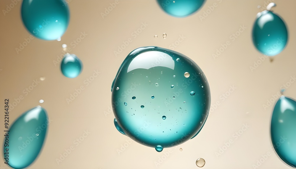 Glycerin gel texture. Blue serum toner drop isolated on white ...