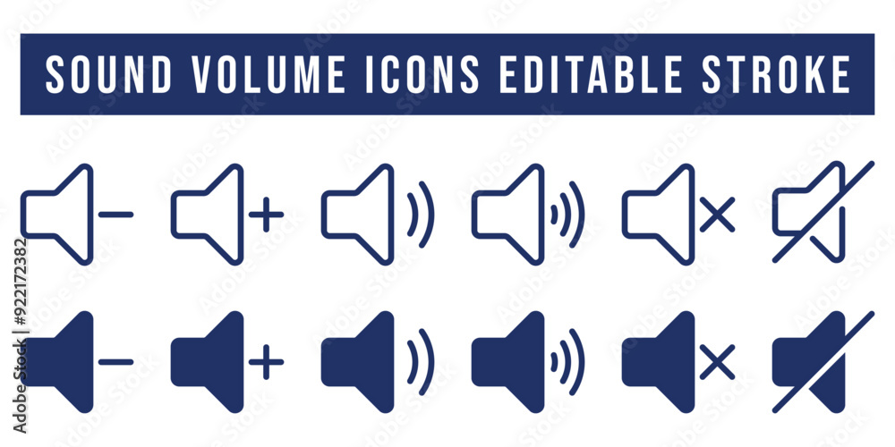 Sound volume icon set , high and low level volume speaker icon. voice ...