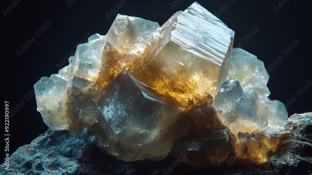 A macro shot of a rough, naturally formed mineral with fine details and ...