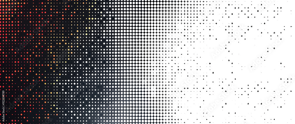 Halftone pixelated gradient background. Faded square particles texture ...