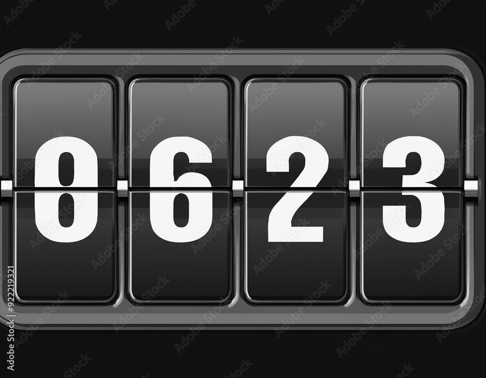 Analog counter counting up from 1960 to 2023 background. Time-lapse ...