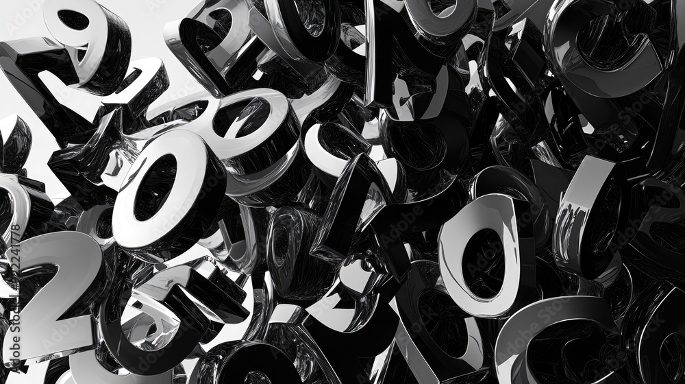 A background filled with overlapping, transparent numbers of varying ...