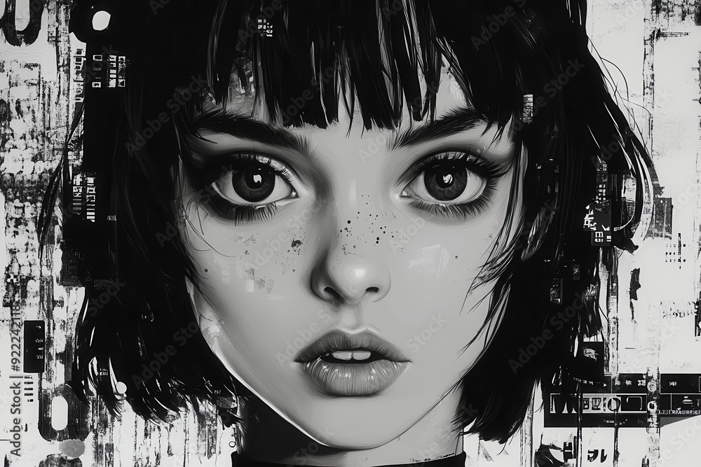 edgy y2k anime collage featuring bold manga characters distorted text ...