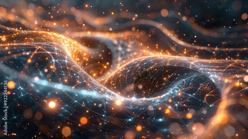 A dynamic illustration of quantum entanglement with particles connected ...