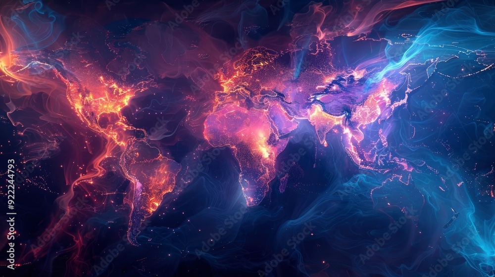 A global network map highlighting quantum computing hubs around the ...