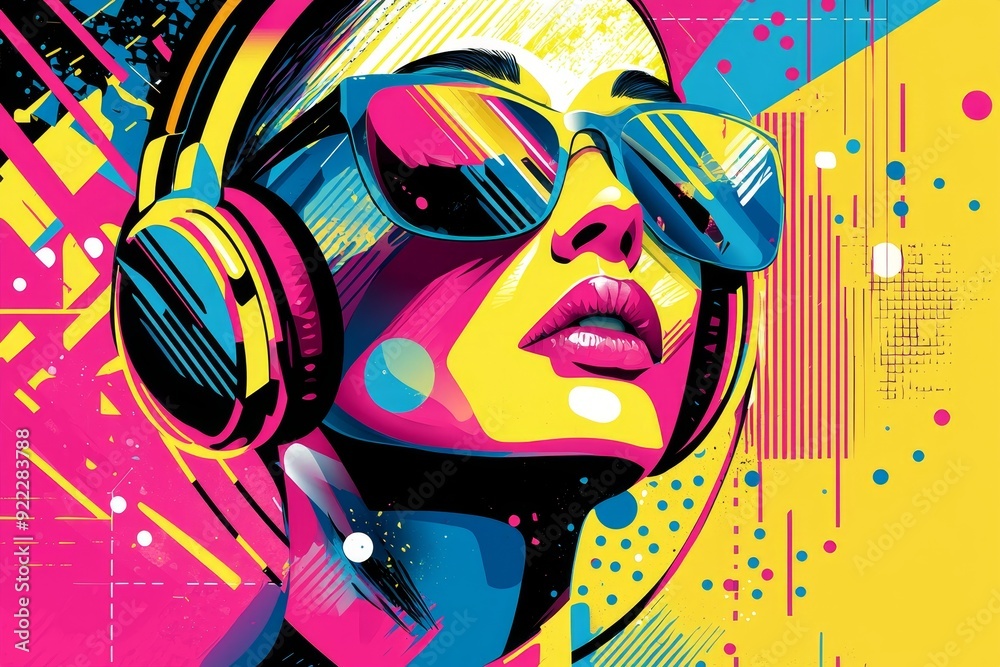 This abstract masterpiece of a woman's face is a showcase of CMYK ...