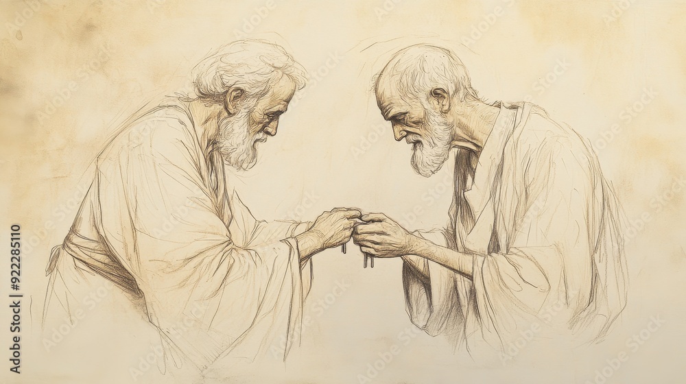 Biblical Illustration: Mephibosheth, with his head bowed in humility ...
