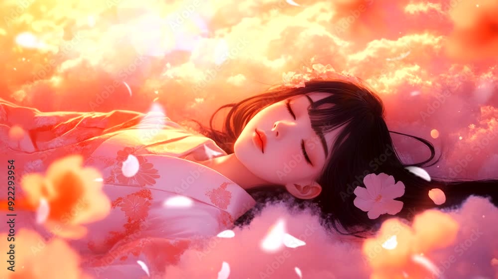 Seamless looping 4k time-lapse animation video background of a peaceful ...