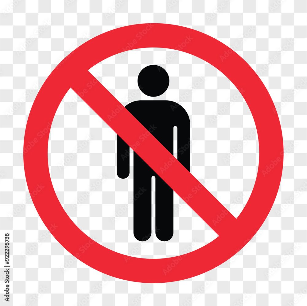 No Entry, Restricted Area. Prohibited sign design on transparent ...