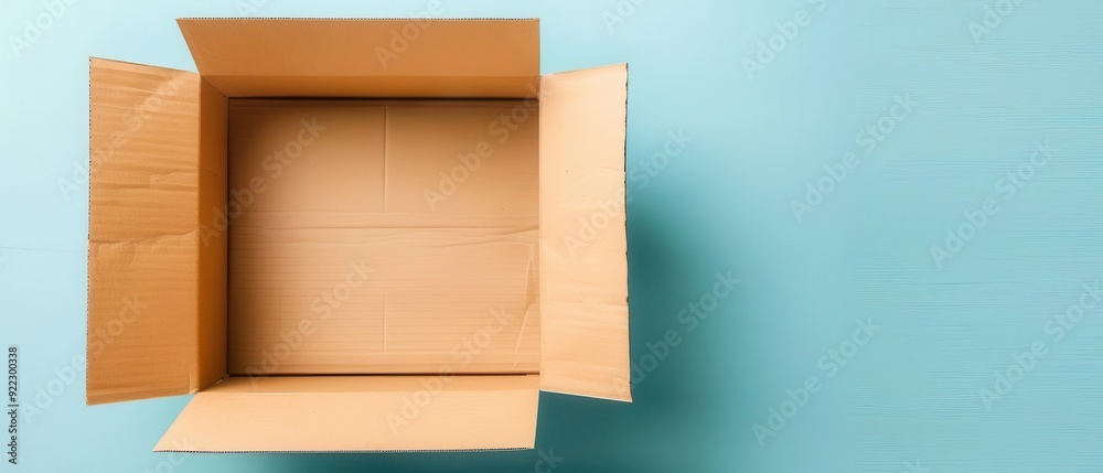 Cardboard box with open flaps, ready for packing Stock Photo | Adobe Stock