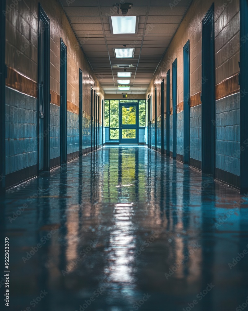 Cinematic school hallway first day of school depth of field ...