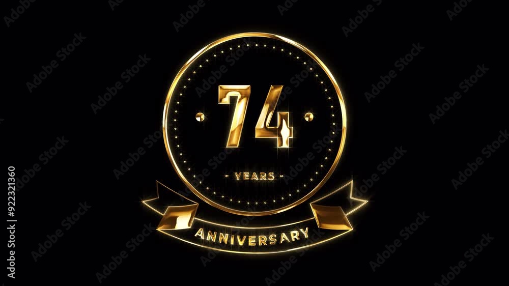 74th Anniversary Celebration. Happy 74 Years Anniversary Animation in ...