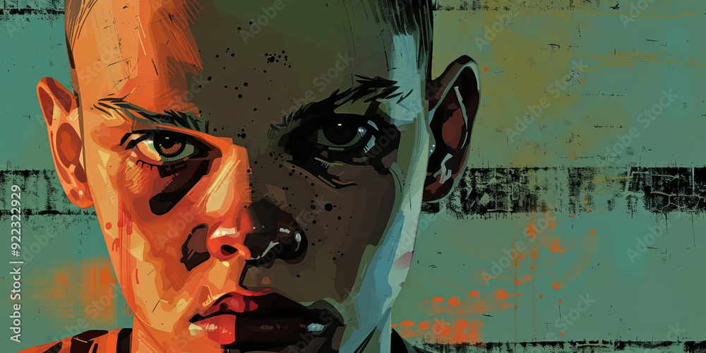 A mugshot artist captures the defiant expression of a young criminal ...