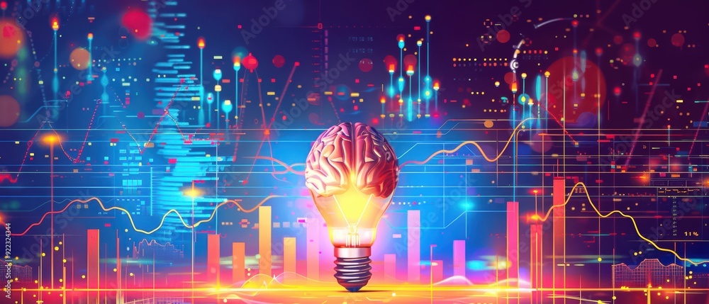 Abstract concept of artificial intelligence and data analysis ...