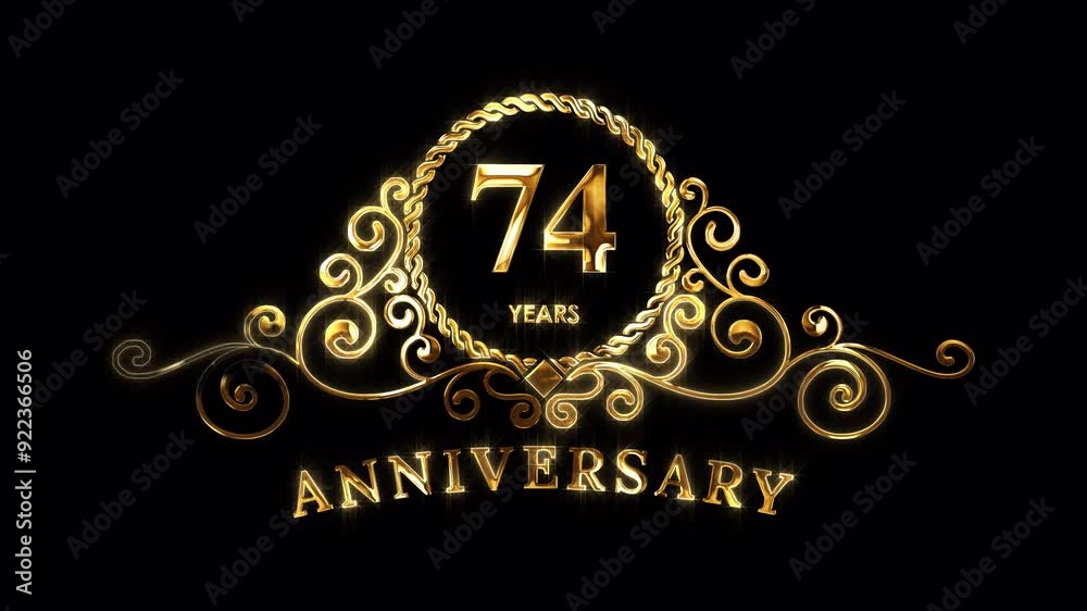 74th Anniversary Celebration. Happy 74 Years Anniversary Animation in ...