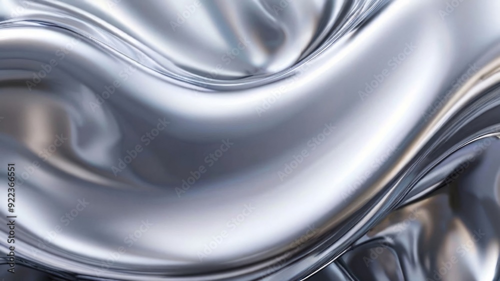 Modern abstract background featuring a fluid silver metallic liquid ...