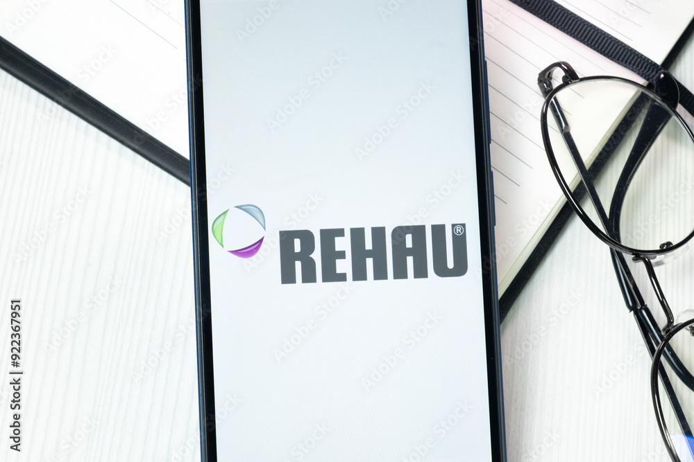 New York, USA - 10 August 2024: Rehau Logo on Phone Screen, Company ...