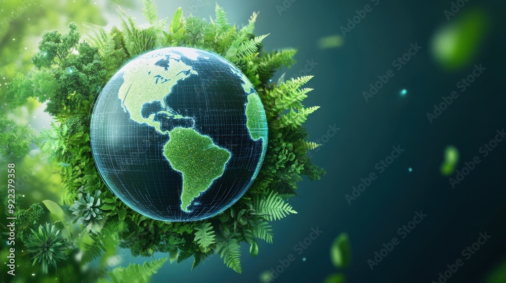 World Forestry Day logo integrated into a digital globe surrounded by ...
