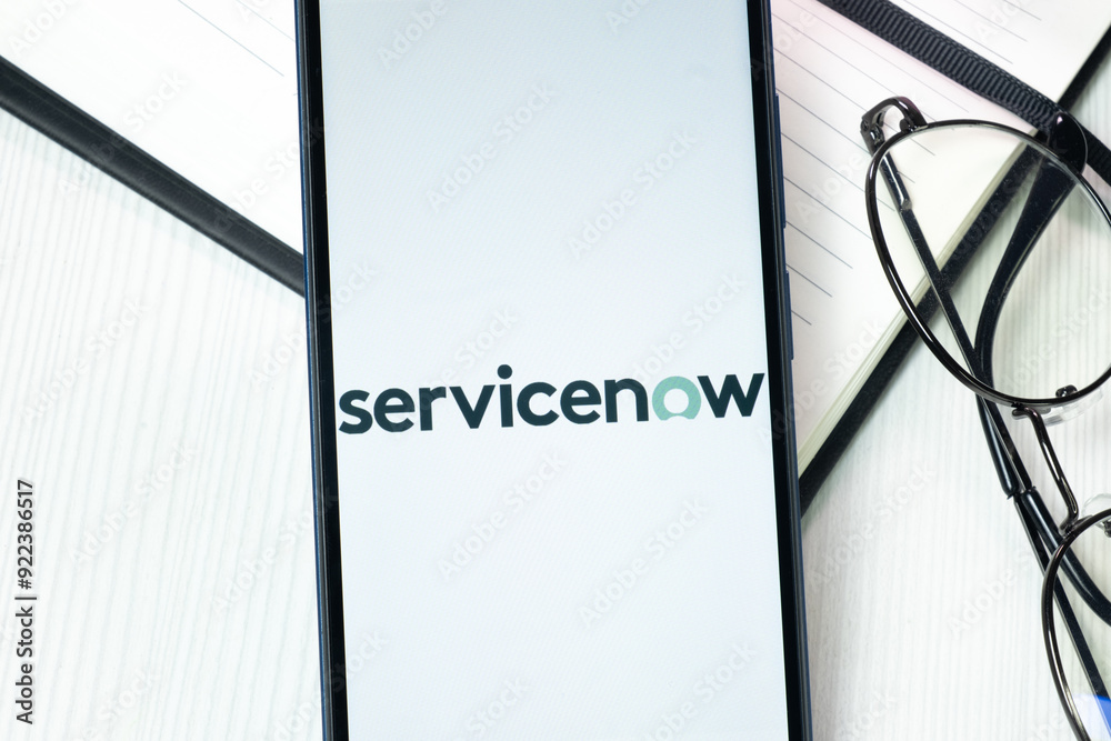 New York, USA - 10 August 2024: ServiceNow Logo on Phone Screen ...