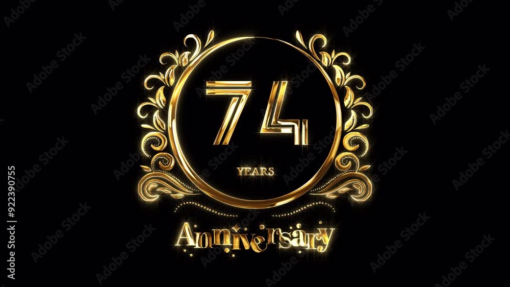 74th Anniversary Celebration. Happy 74 Years Anniversary Animation in ...