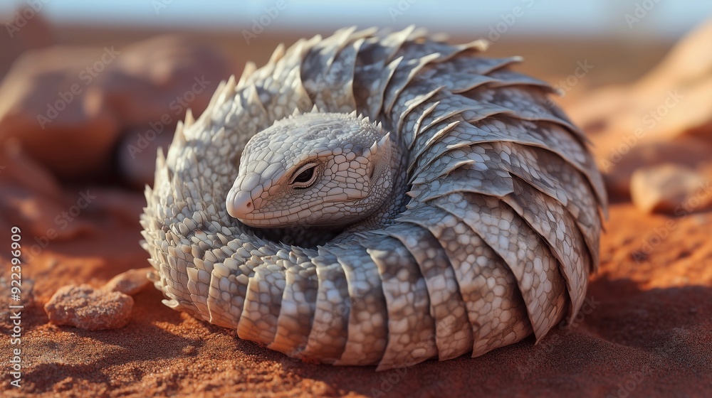 An Ouroborus cataphractus, also known as an armadillo girdled lizard ...