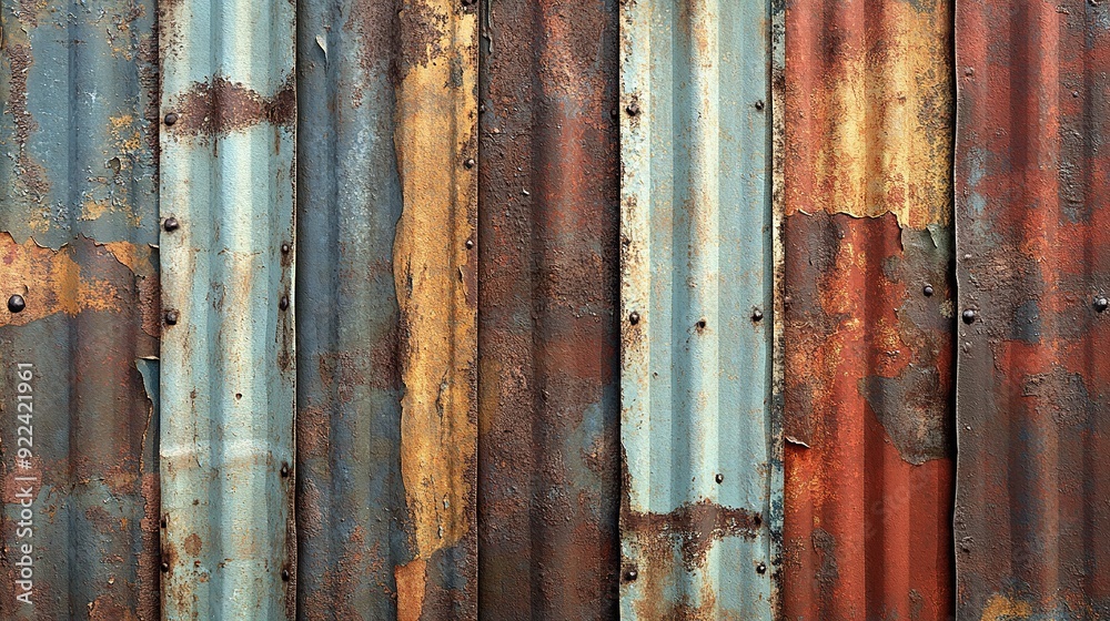 Corrugated Metal frame, A highly detailed, realistic depiction of ...