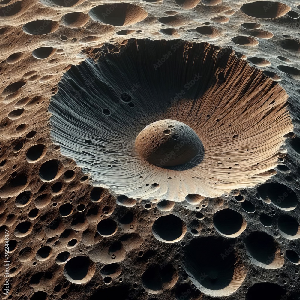 87 Phobos' Macrorealistic Crater A macrorealistic depiction of a Stock ...