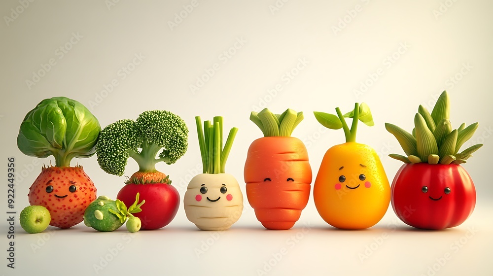 Wholesome Organic Products Logo: Charming Anime Fruits and Vegetables ...
