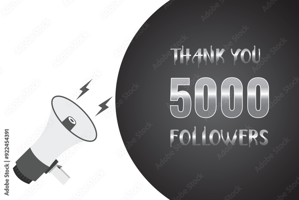5000 OR 5k followers celebration. Thank you 5000 followers congratulation template banner ...