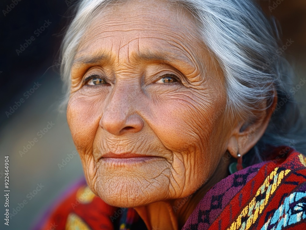Navajo Cherokee: Portrait of a Beautiful 77-Year-Old Elderly Woman from ...