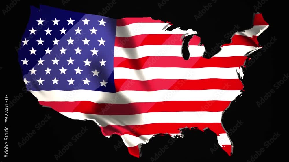 American flag, Animation American Flag Video, Waving USA Flag Animation ...