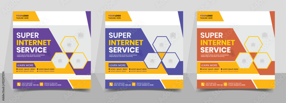 Internet Broadband Promotion Social Media Post and Web Banner Template ...