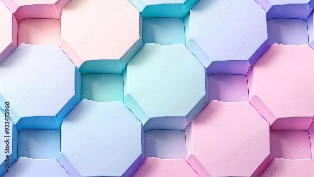 Seamless Pastel Gradient Hexagon Pattern Soft Interlocking Shapes For Modern Backgrounds