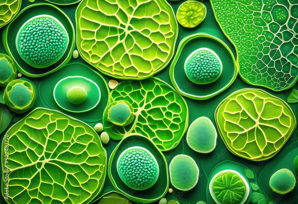 detailed vibrant showcasing plant cell their functions lush green ...